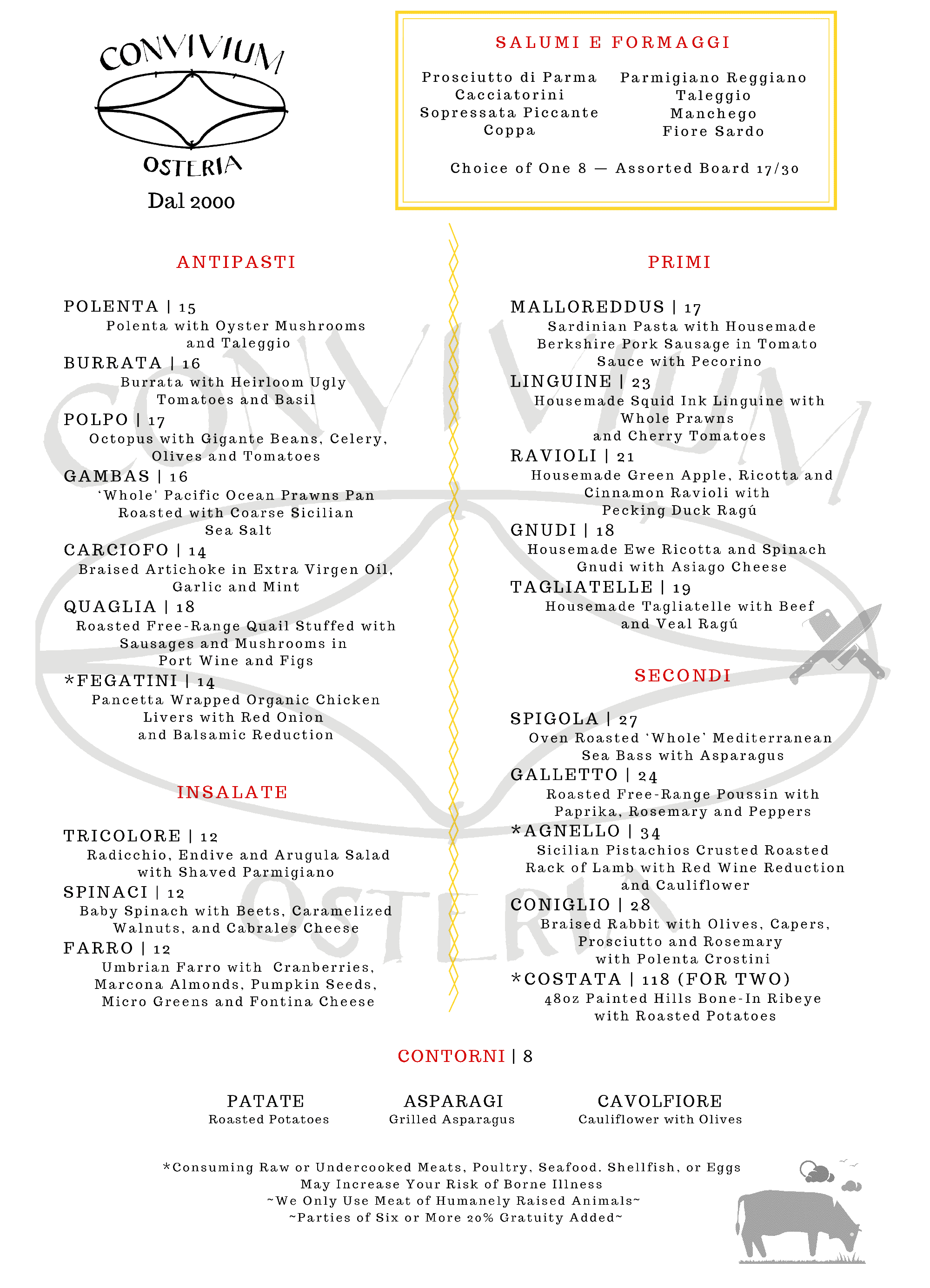 Menù_Convivium_Osteria_Brooklyn | CONVIVIUM Osteria | Italian ...